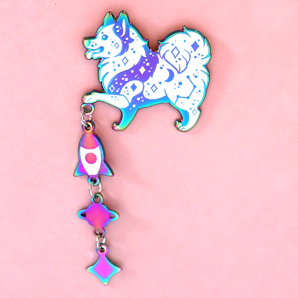 Space Spitz Pomeranian Enamel Pin – Pin & Tonic